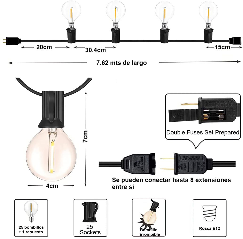️¡ES TENDENCIA! Extensión de luces decorativas para el Hogar Original ...